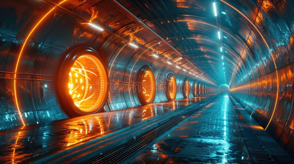 Interior Version Inside the Handron Collider Stock Illustration - Illustration of nuclear ...