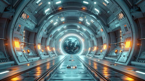 Interior Version Inside the Handron Collider Stock Illustration - Illustration of high, energies ...