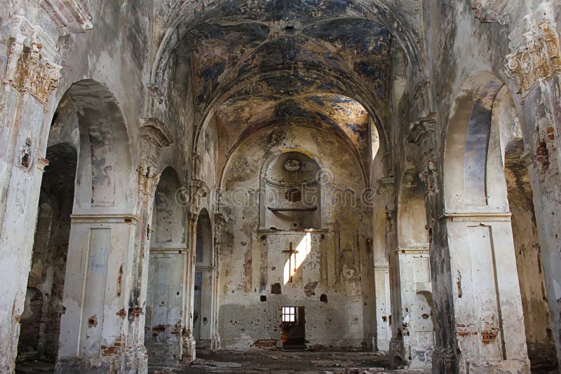 Interior View of Abandoned and Damaged Church Editorial Stock Image ...