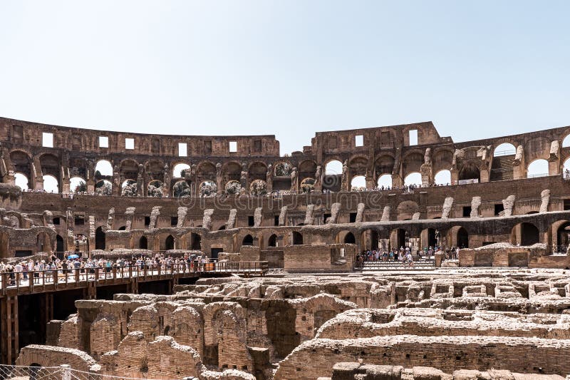 Interior View of an Ancient Amphitheater of the Colosseum, in Rome ...