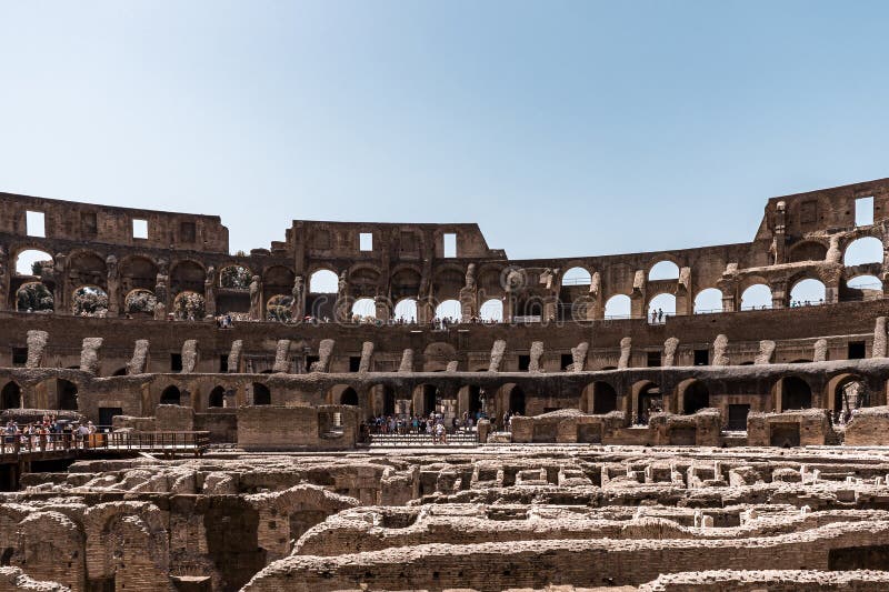 Interior View of an Ancient Amphitheater of the Colosseum, in Rome ...