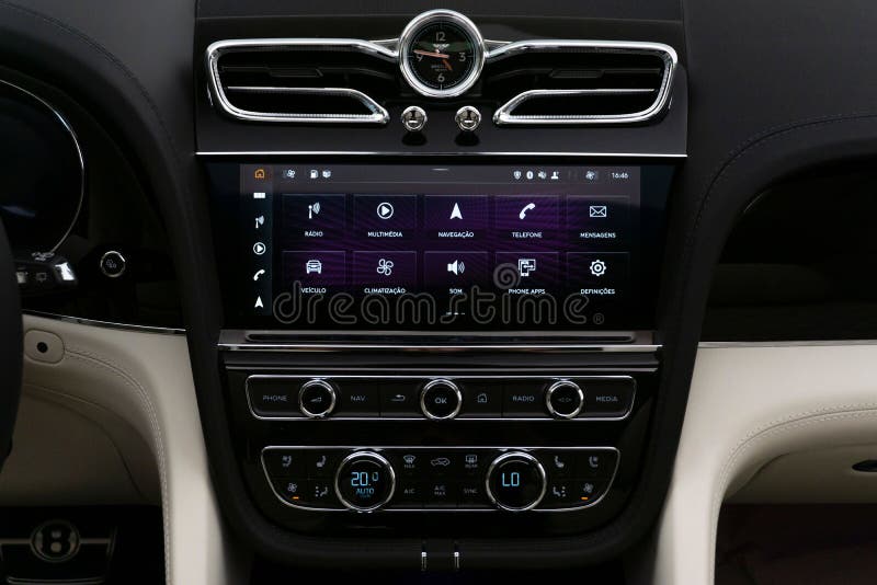 Interior View of a Bentley Bentayga with a Dashboard and an Analog ...