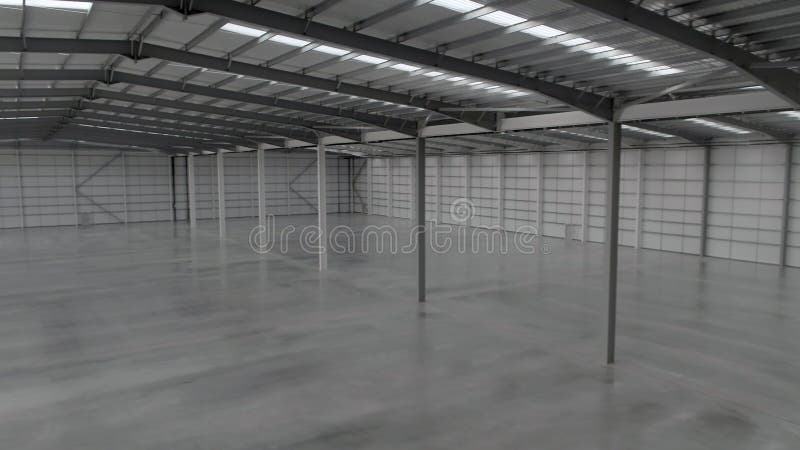 New Warehouse Interior View Showing an Empty Facility Stock Video ...