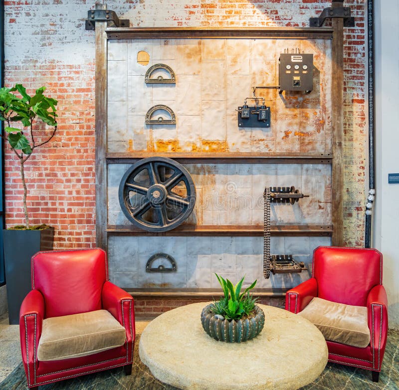 Interior View of a Building with Antique Chair and Wall Design ...