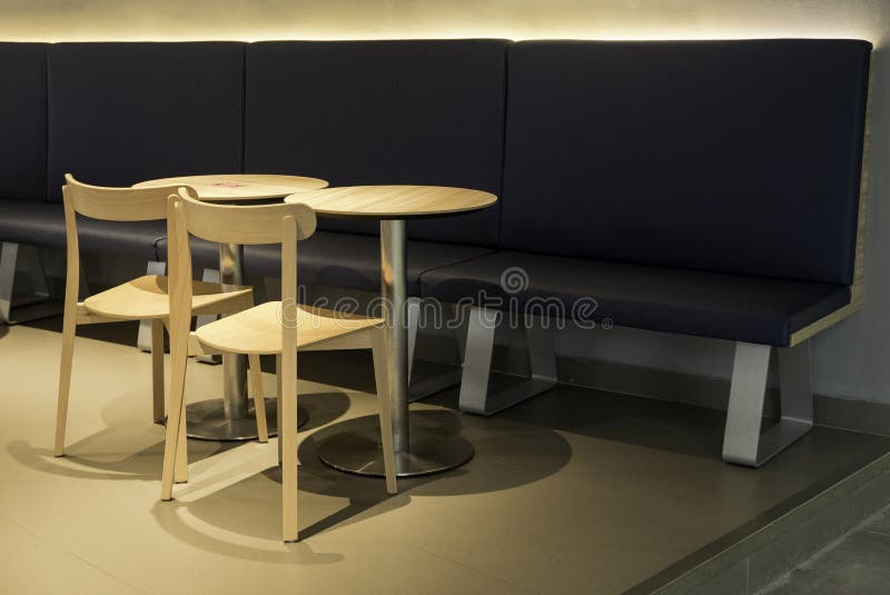 Interior View of a Cafe with a Table and Chair Stock Photo - Image of ...