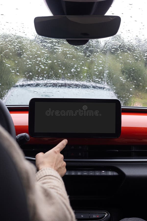 Interior View of a Car Touchscreen Dashboard Stock Image - Image of ...