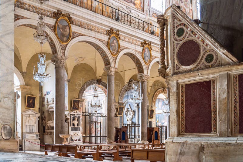 Interior View of Catholic Church in Rome Editorial Stock Image - Image ...
