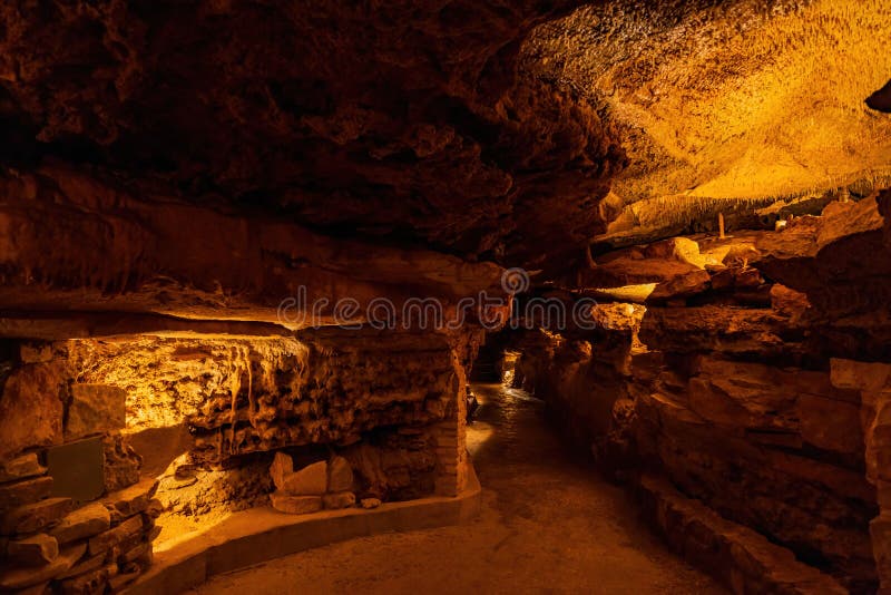 Interior View of the Cave of Inner Space Cavern Stock Photo - Image of ...