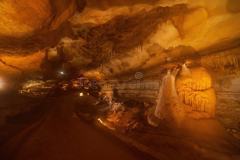 Interior View of the Cave of Inner Space Cavern Stock Photo - Image of ...