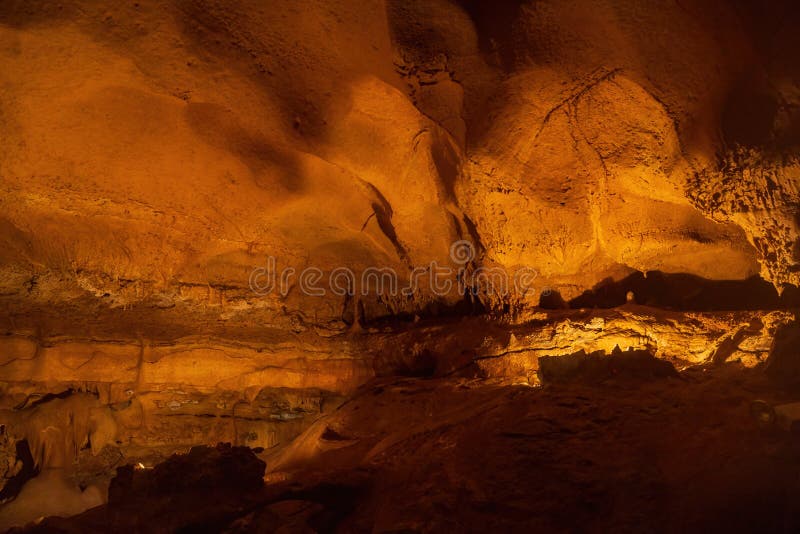 Interior View of the Cave of Inner Space Cavern Stock Photo - Image of ...