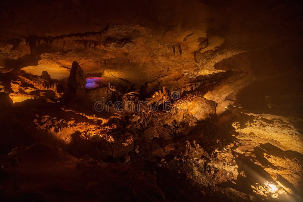 Interior View of the Cave of Inner Space Cavern Stock Photo - Image of ...
