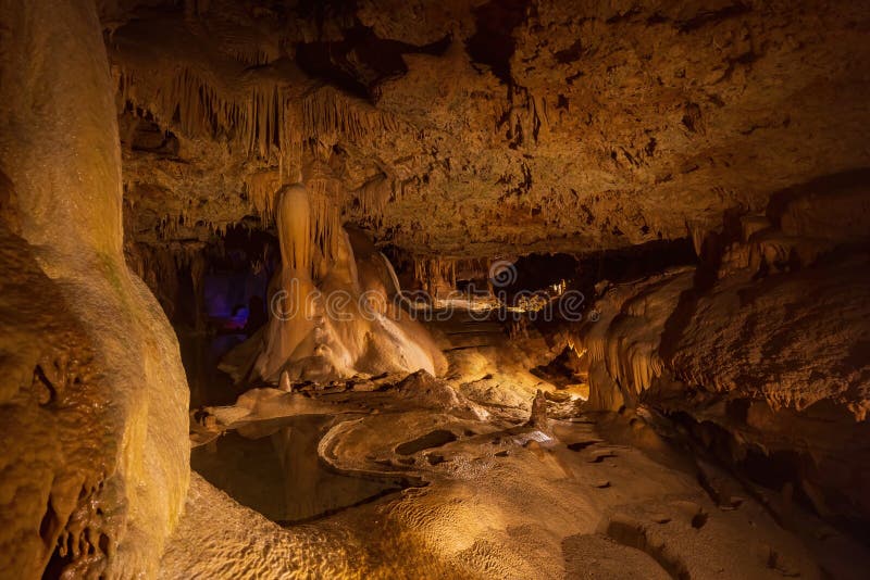 Interior View of the Cave of Inner Space Cavern Stock Photo - Image of ...