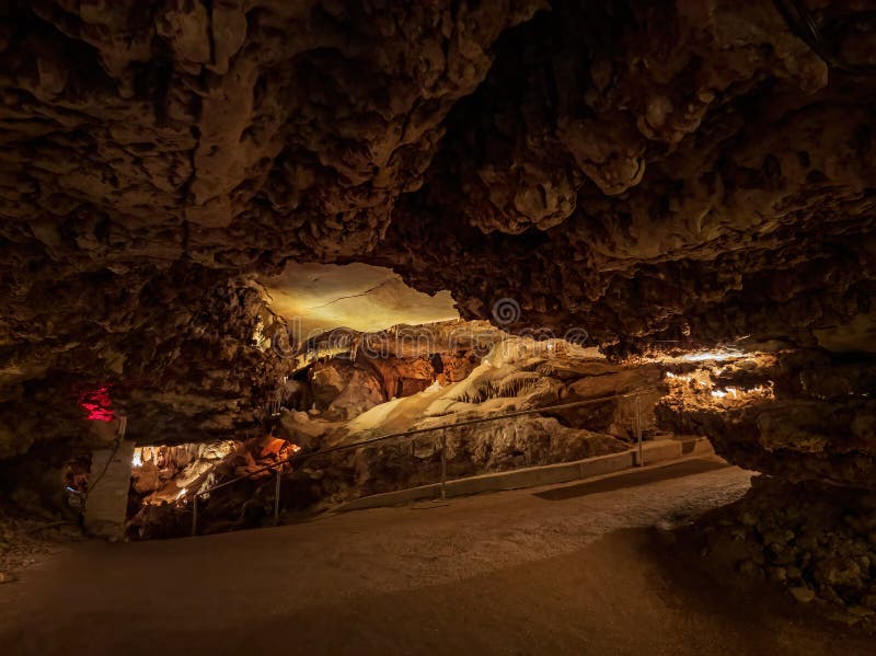 Interior View of the Cave of Inner Space Cavern Stock Photo - Image of ...
