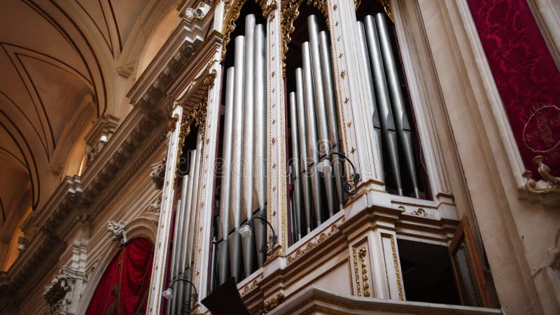 Ancient Pipe Organ Inside a Church Stock Video - Video of church ...