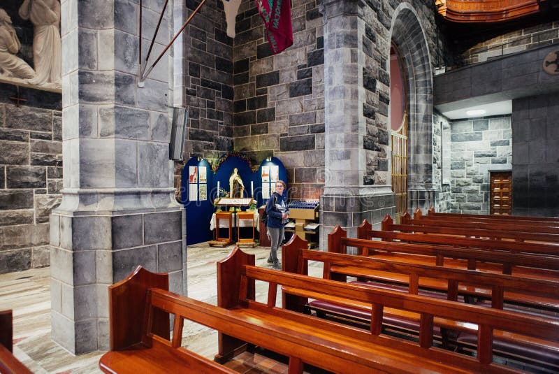 Interior View of a Church, with Rows of Wooden Benches Editorial ...
