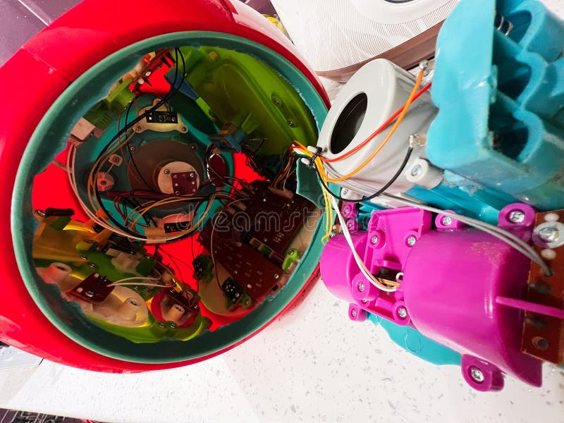 Interior View of Colorful Electronic Machine with Circuits and ...