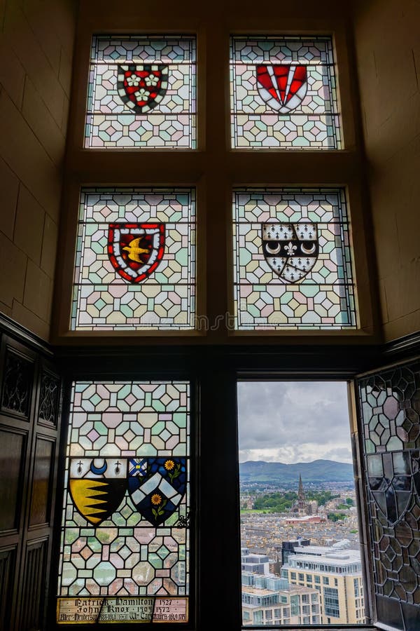 Interior View of the Colorful Window of Edinburgh Castle Editorial ...