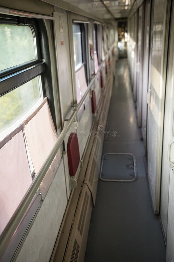 Interior View of the Corridor in the Compartment in the Train Stock ...