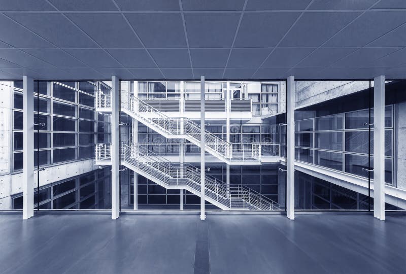 Interior View of Corridor in Modern Architecture Stock Image - Image of ...