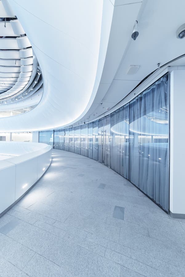 Interior View of Corridor of Modern Building Stock Image - Image of ...