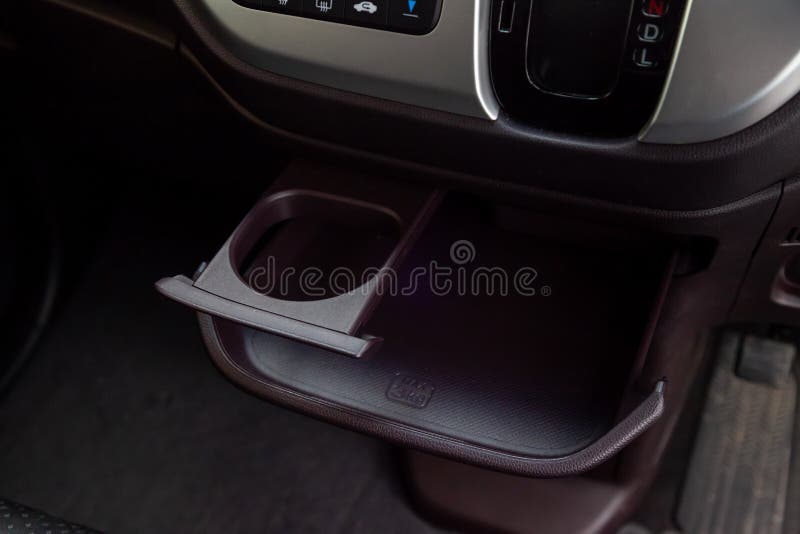 Interior View with Cupholder and Pocket on Front Panel on the Kei Car ...
