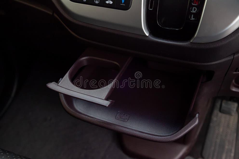 Interior View with Cupholder and Pocket on Front Panel on the Kei Car ...