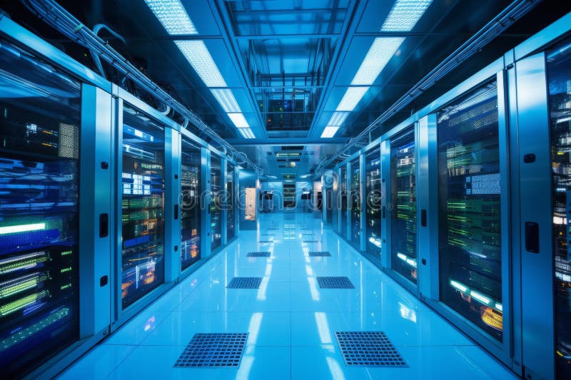 An Interior View on an it Department in Action Stock Illustration ...