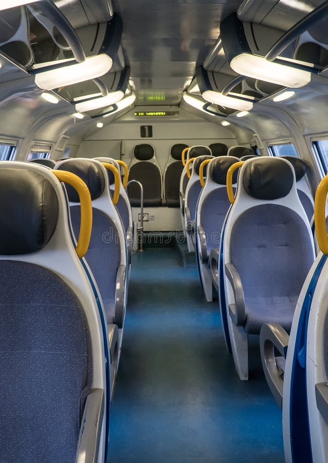 Interior view of train stock photo. Image of rapid, comfortable - 147643828