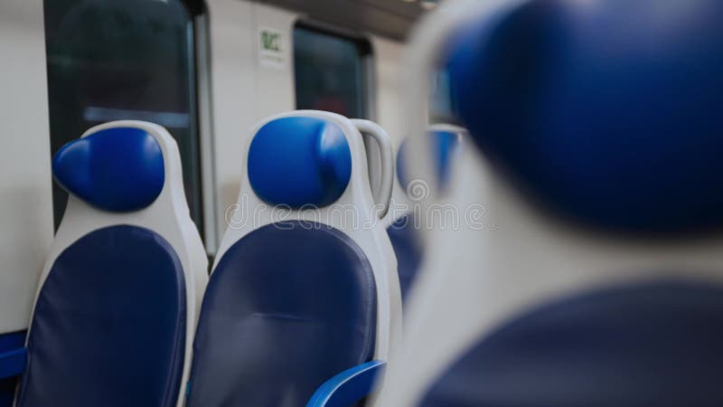 Interior view of train. stock footage. Video of empty - 268429846