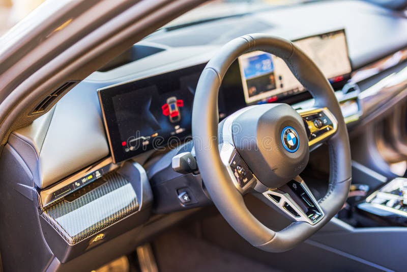 Interior View from the Driver S Side with Steering Wheel and Large ...