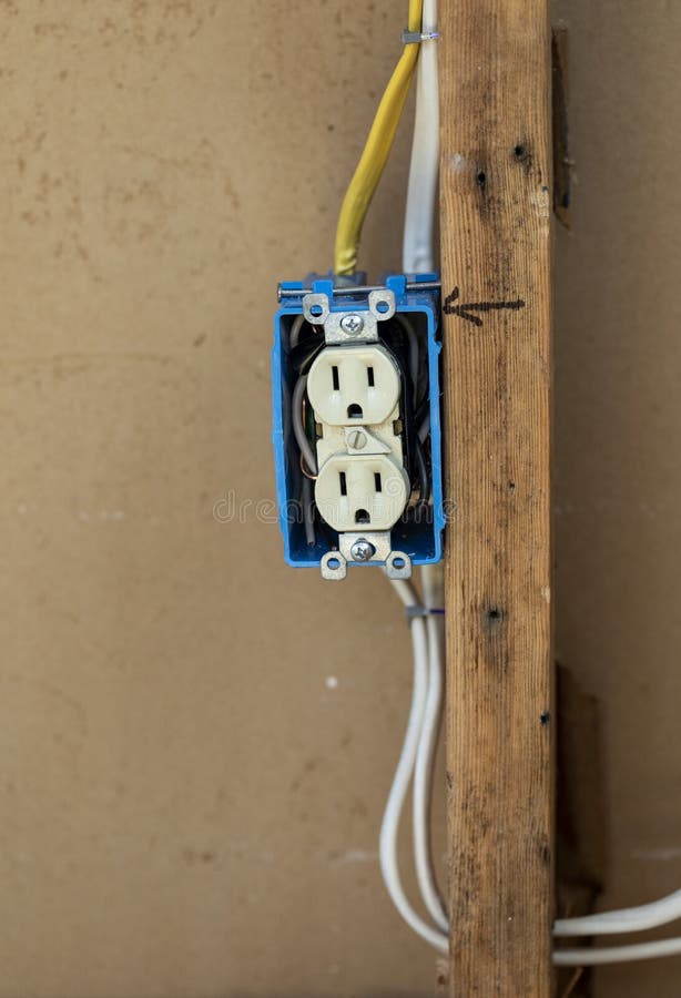 Electrical Outlet Installed on a Wall Stock Photo - Image of wall ...