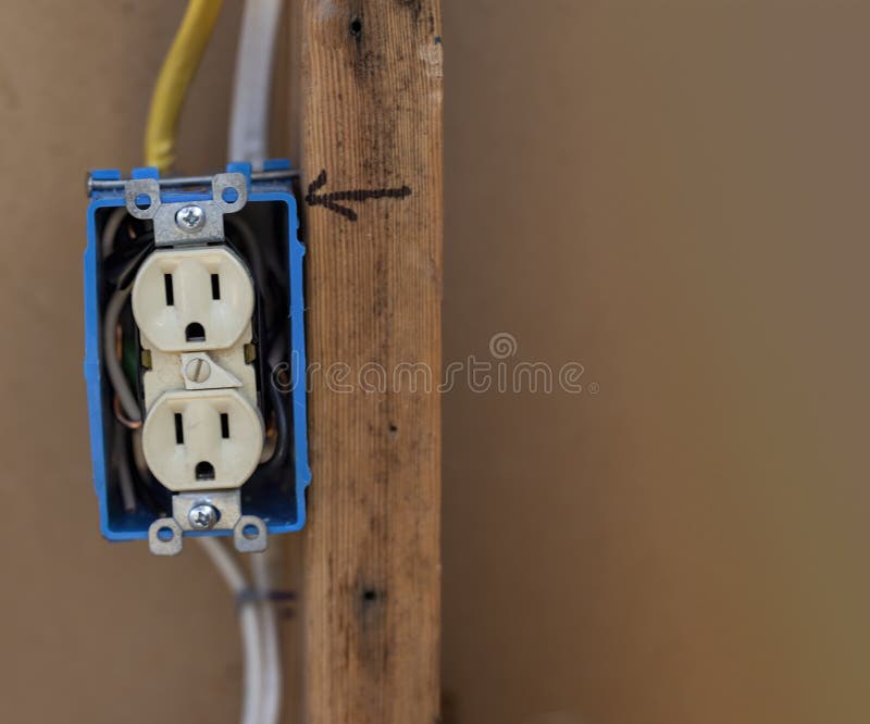Interior View of an Electrical Outlet Stock Photo - Image of wooden ...