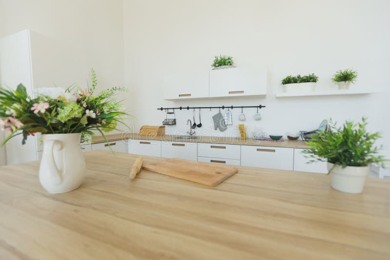 Interior View of Elegant Contemporary Kitchen. No People. Stock Image ...