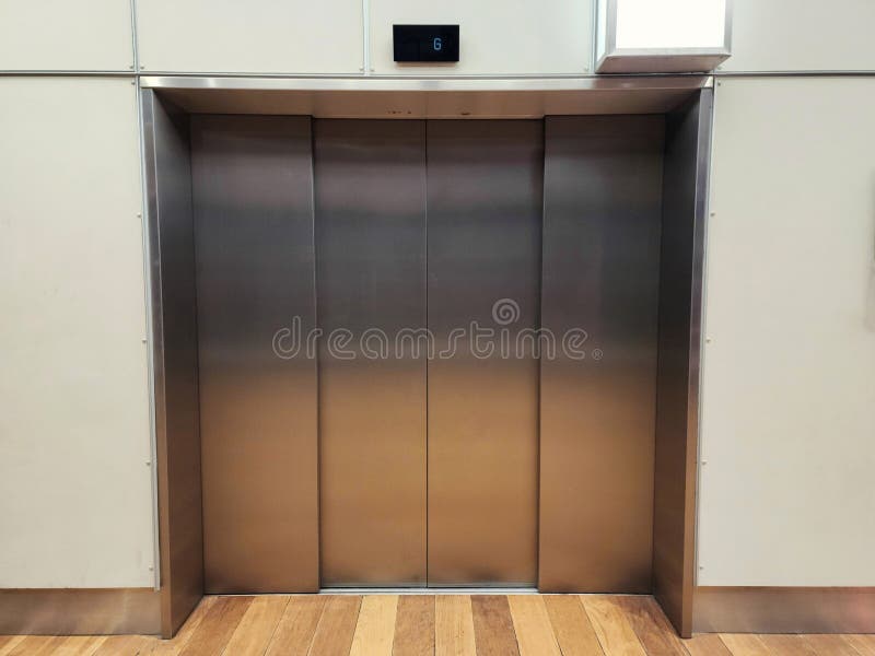 Elevator Entrance Doors on the Ground Floor with Modern Architecture ...