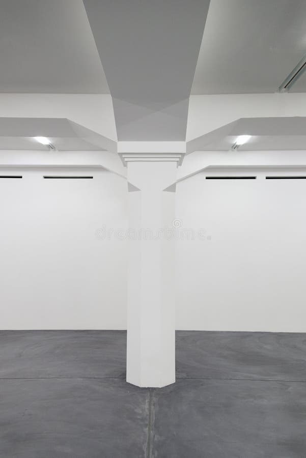 An Interior View of an Empty Art Gallery Stock Image - Image of floor ...
