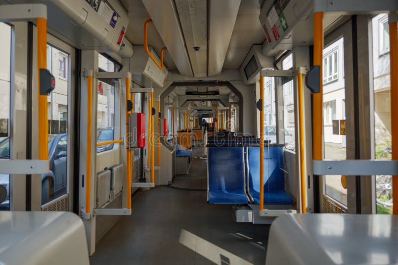 Interior View of Empty Light Rail Tram. Editorial Photography - Image ...