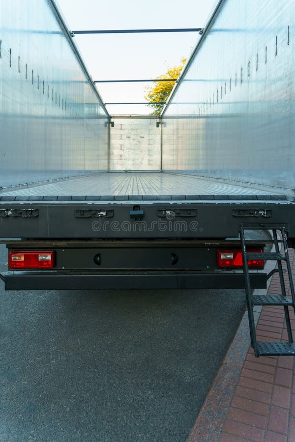Interior View of an Empty Semi-trailer Van for Cargo Transportation ...
