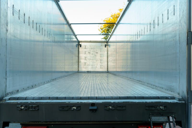 Interior View of an Empty Semi-trailer Van for Cargo Transportation ...
