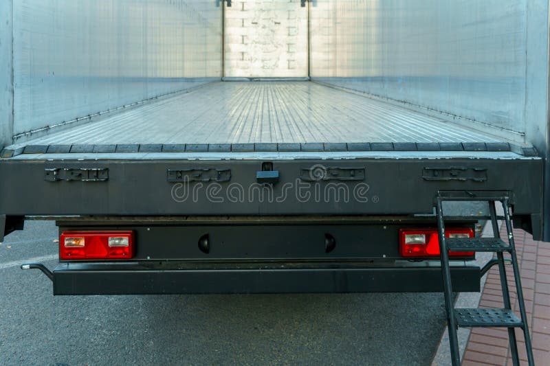 Interior View of an Empty Semi-trailer Van for Cargo Transportation ...