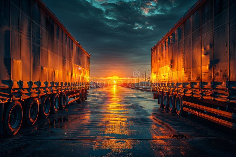 Interior View of Empty Truck for Long Haul Cargo Transportation by Road ...