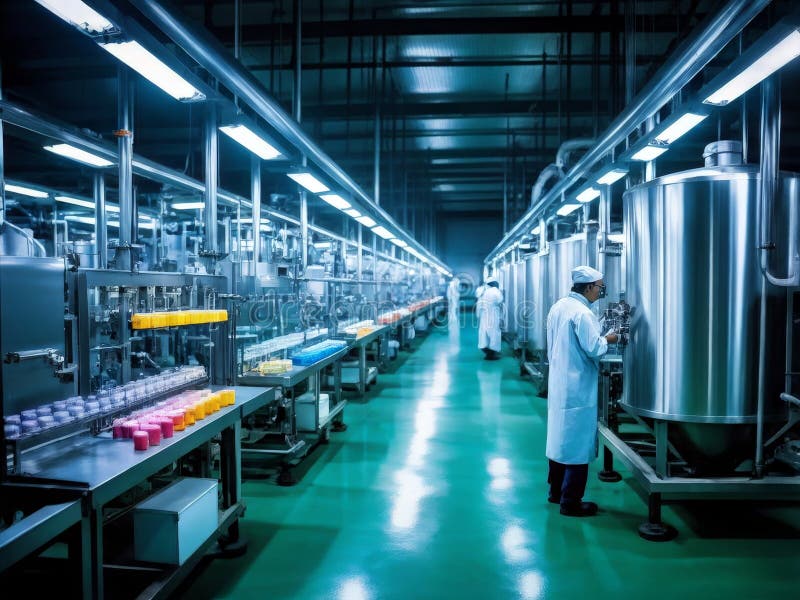 Interior View of the Factory Stock Illustration - Illustration of ...