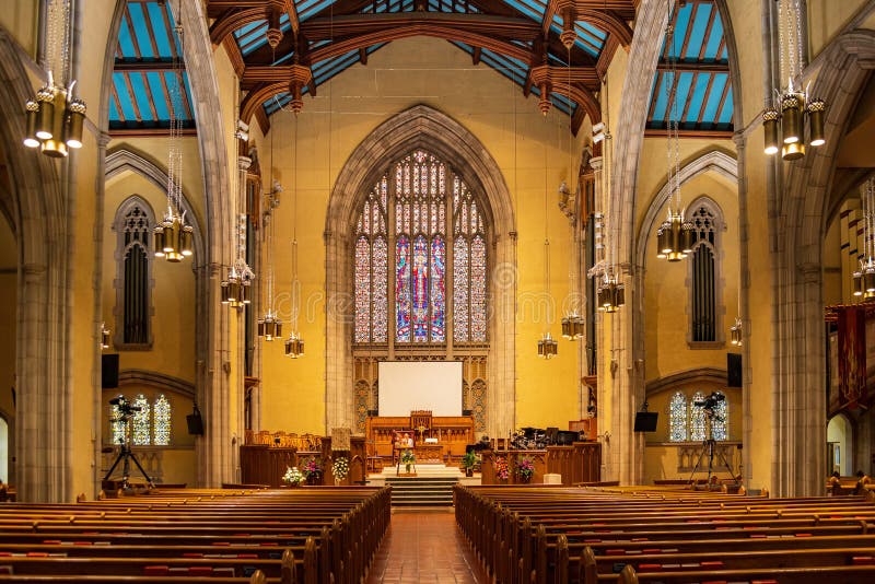 Interior View of the First Methodist Church Editorial Photo - Image of ...