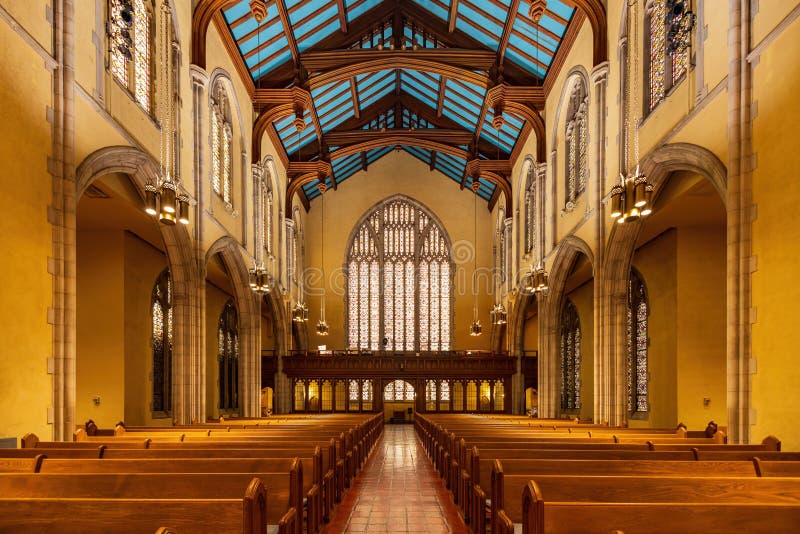 Interior View of the First Methodist Church Stock Photo - Image of ...