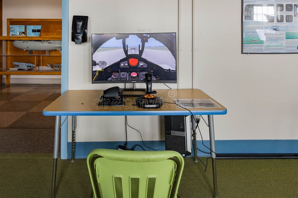 Interior View of a Flight Simulation Device in the Aviation Museum ...
