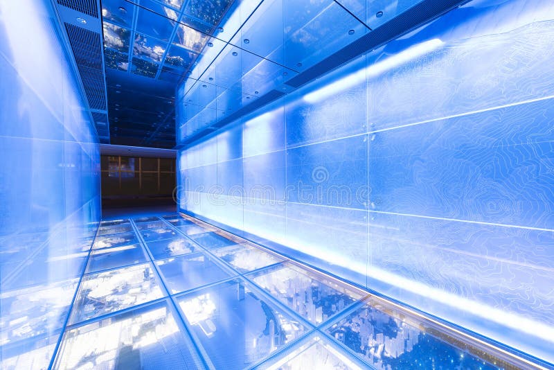 Interior View of Futuristic Walkway Stock Photo - Image of hallway ...