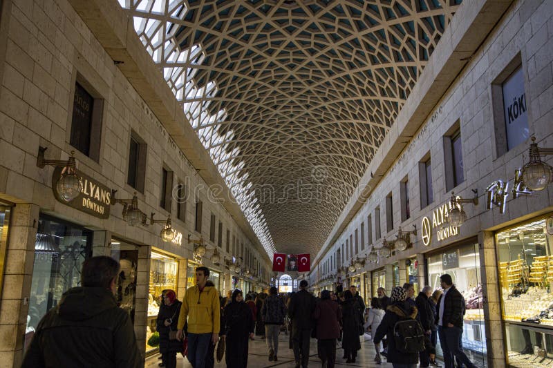 Interior View of the Grand Bazaar. People Visit Grand Bazaar in Bursa ...