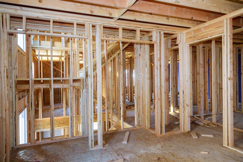 Interior View of a House Under Construction Stock Image - Image of home ...