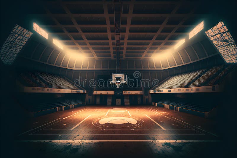 Basketball Stadium Inside View. Neural Network AI Generated Stock ...
