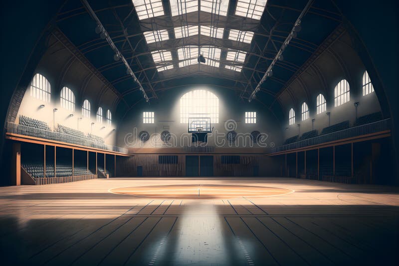 Basketball Stadium Inside View. Neural Network AI Generated Stock Photo ...