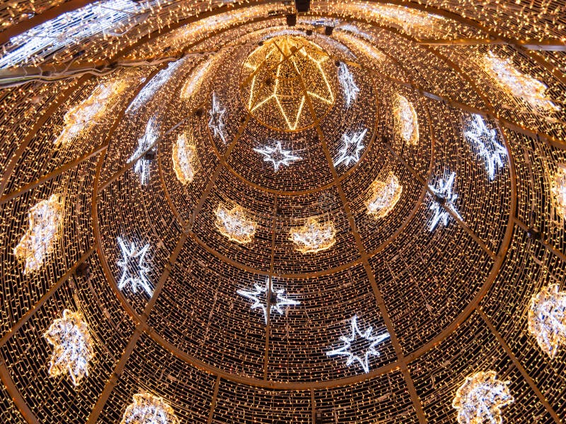 Interior View of Illuminated Christmas Tree Structure Stock Image ... Interior View of Illuminated Christmas Tree Structure Stock Image ...